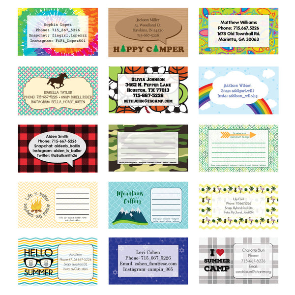 Call Me Cards, keep in touch with camp friends!