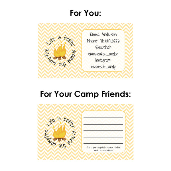 Call Me Cards, keep in touch with camp friends!